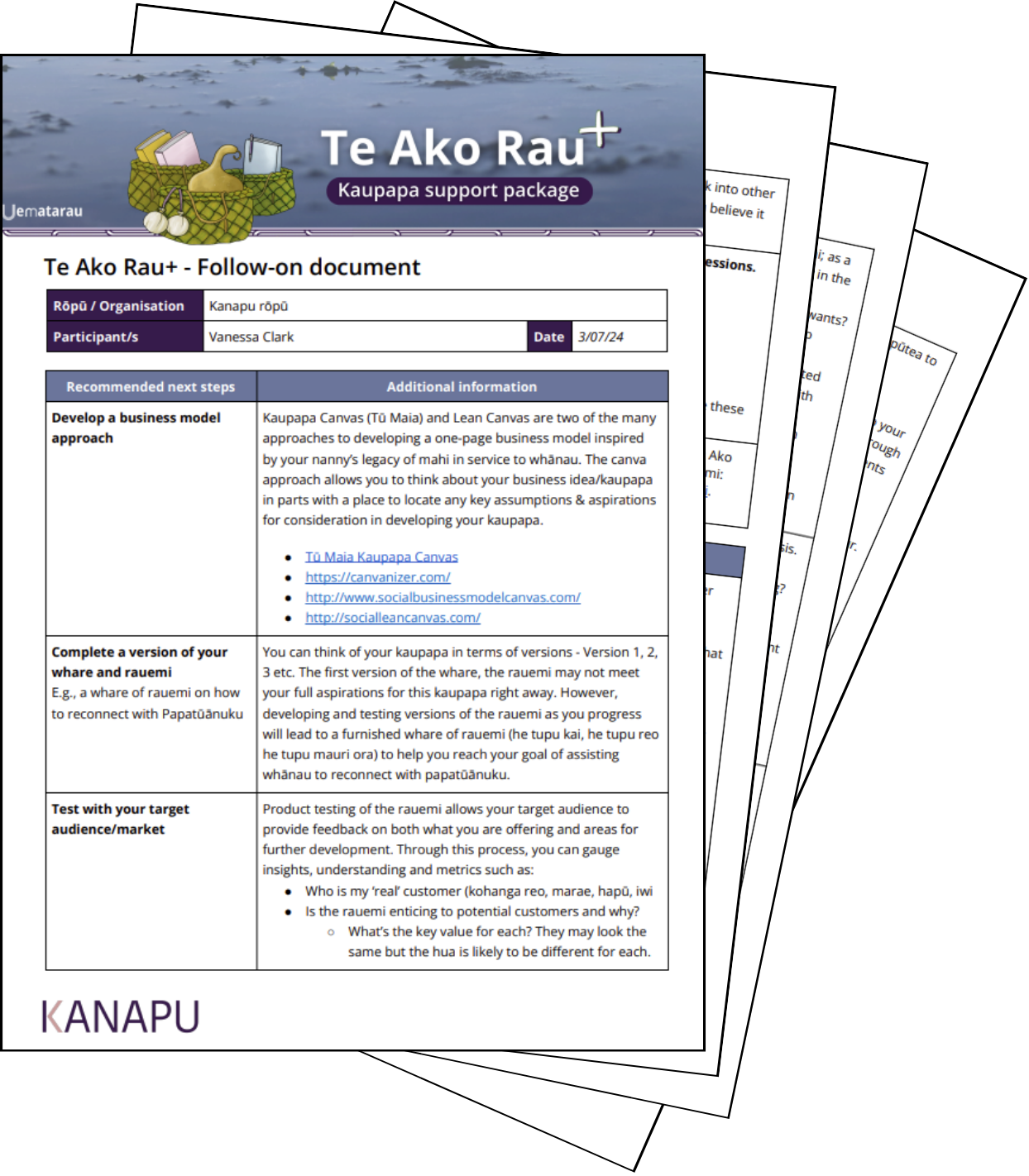 Te Ako Rau + | Kaupapa Support Package - Kanapu